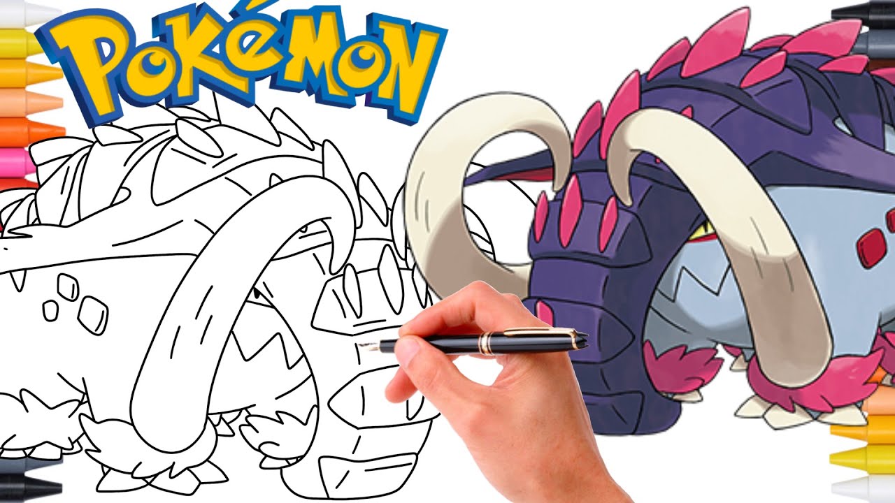 Comment Dessiner LE POKÉMON FORT-IVOIRE (Great Tusk) ! #984 ...