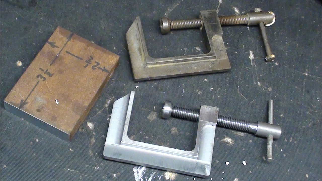 MILLING AN UNUSUAL C-CLAMP project #722 pt 2 tubalcain bridgeport mill ...