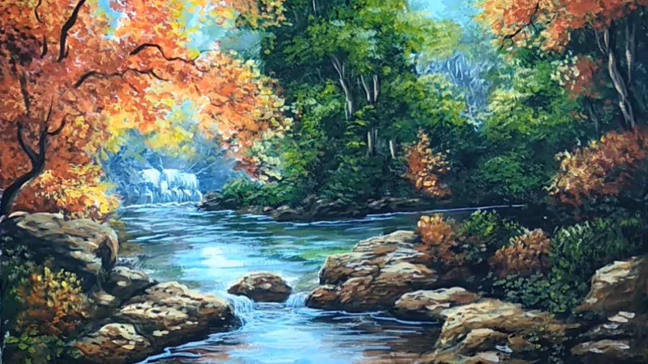 AWESOME! Draw The Beauty of Flowing Water Look Natural Art Sketching ...