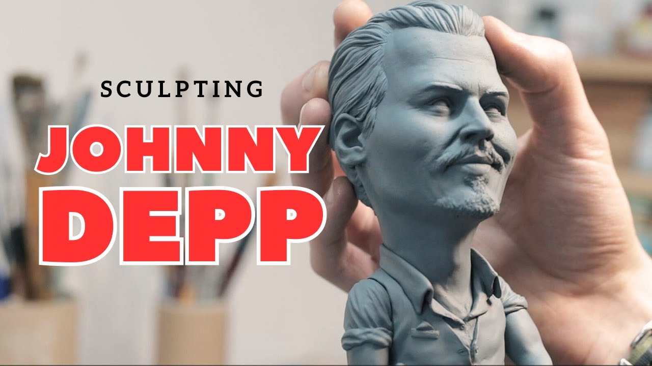I sculpted JOHNNY DEPP in polymer clay and shocked him - YouTube