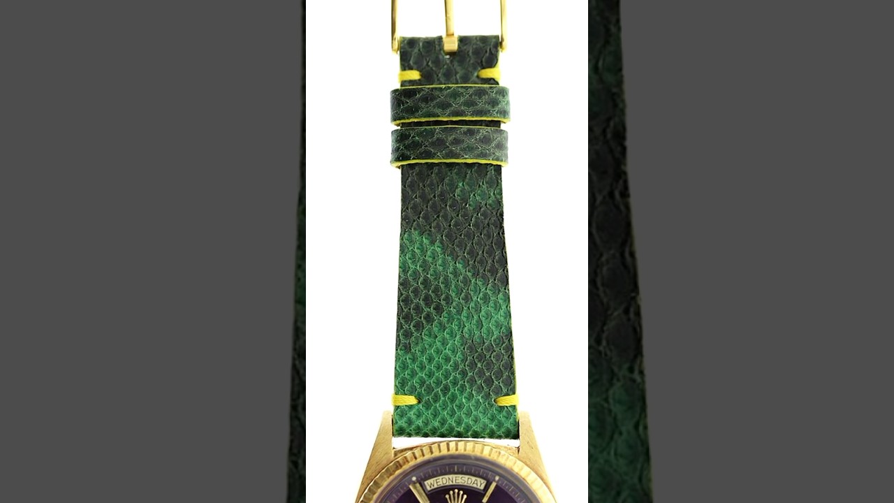 This Style: Green Karung Snake Reverse Leather Strap for Rolex Oyster ...