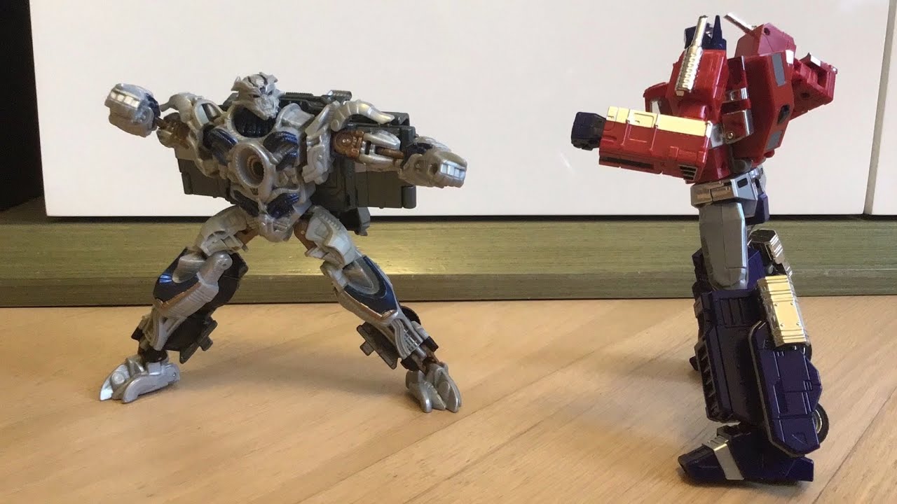 Galvatron punch Optimus prime stop motion - YouTube