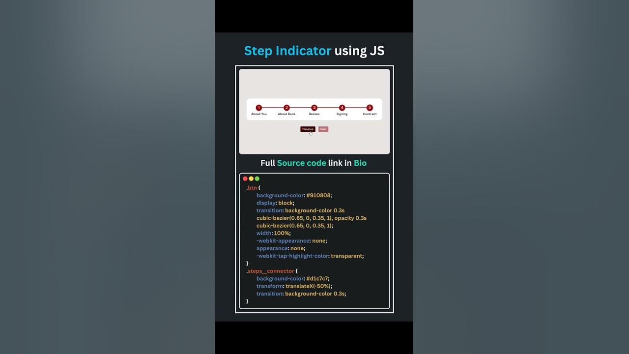 Step Indicator Using HTML CSS Javascript 👻#navigation#hover#html5#css3#csstricks#css #animation ...