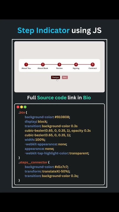 Step Indicator Using HTML CSS Javascript 👻#navigation#hover#html5#css3#csstricks#css #animation ...