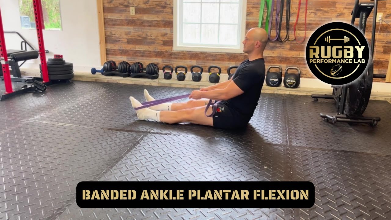 Banded Ankle Plantar Flexion - Exercise Library #fitness - YouTube