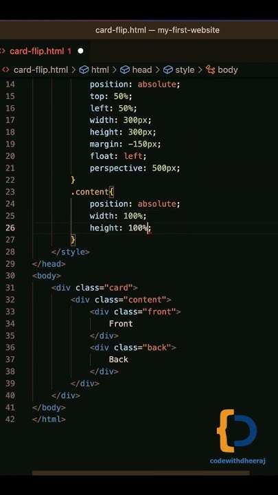 How to make flip card using html css #shorts #youtubeshorts #css - YouTube