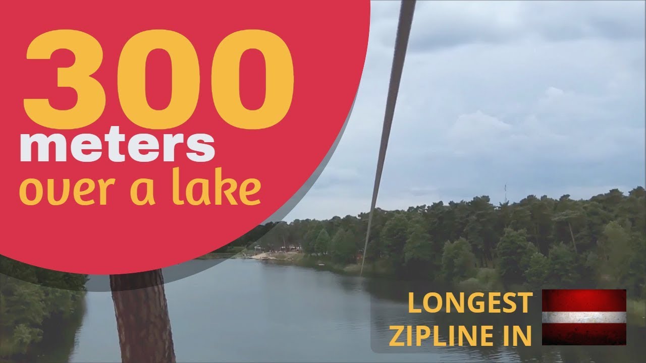 The longest zipline in Latvia - 300m over a lake | "Tarzans" @ Liepaja ...