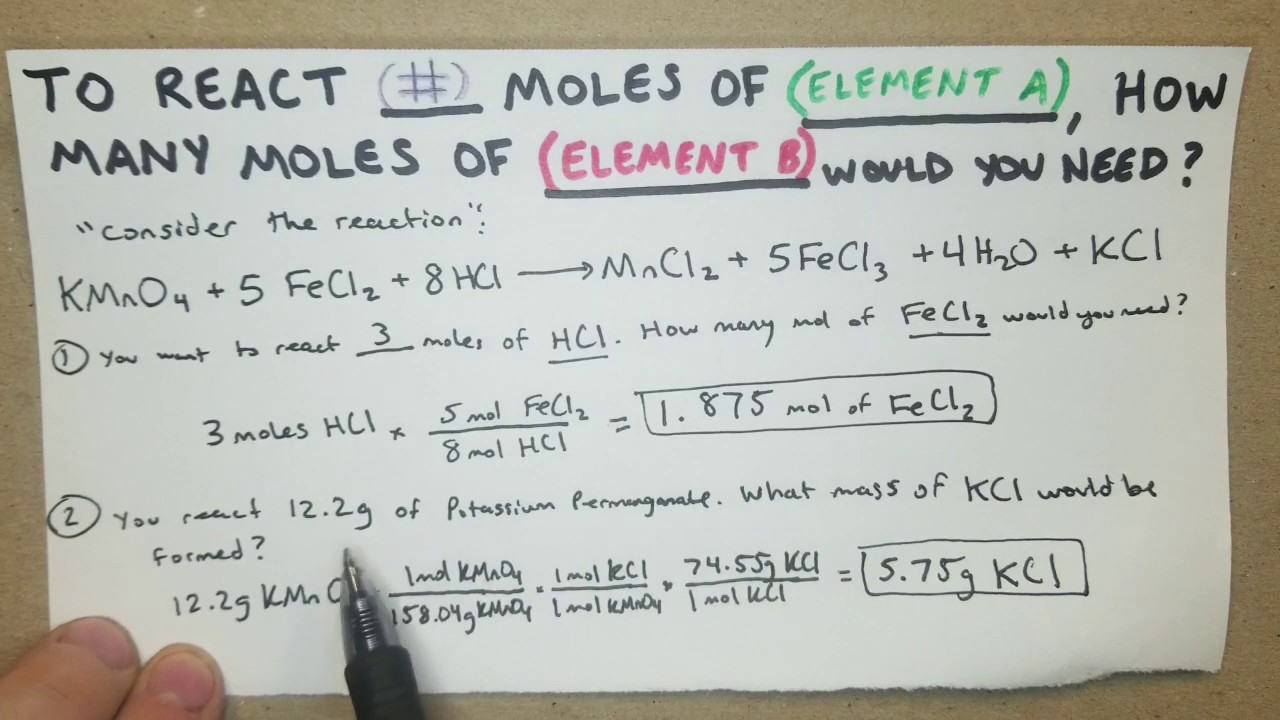 How to Solve Stoichiometric Mole Ratio Problems (General Chemistry I ...