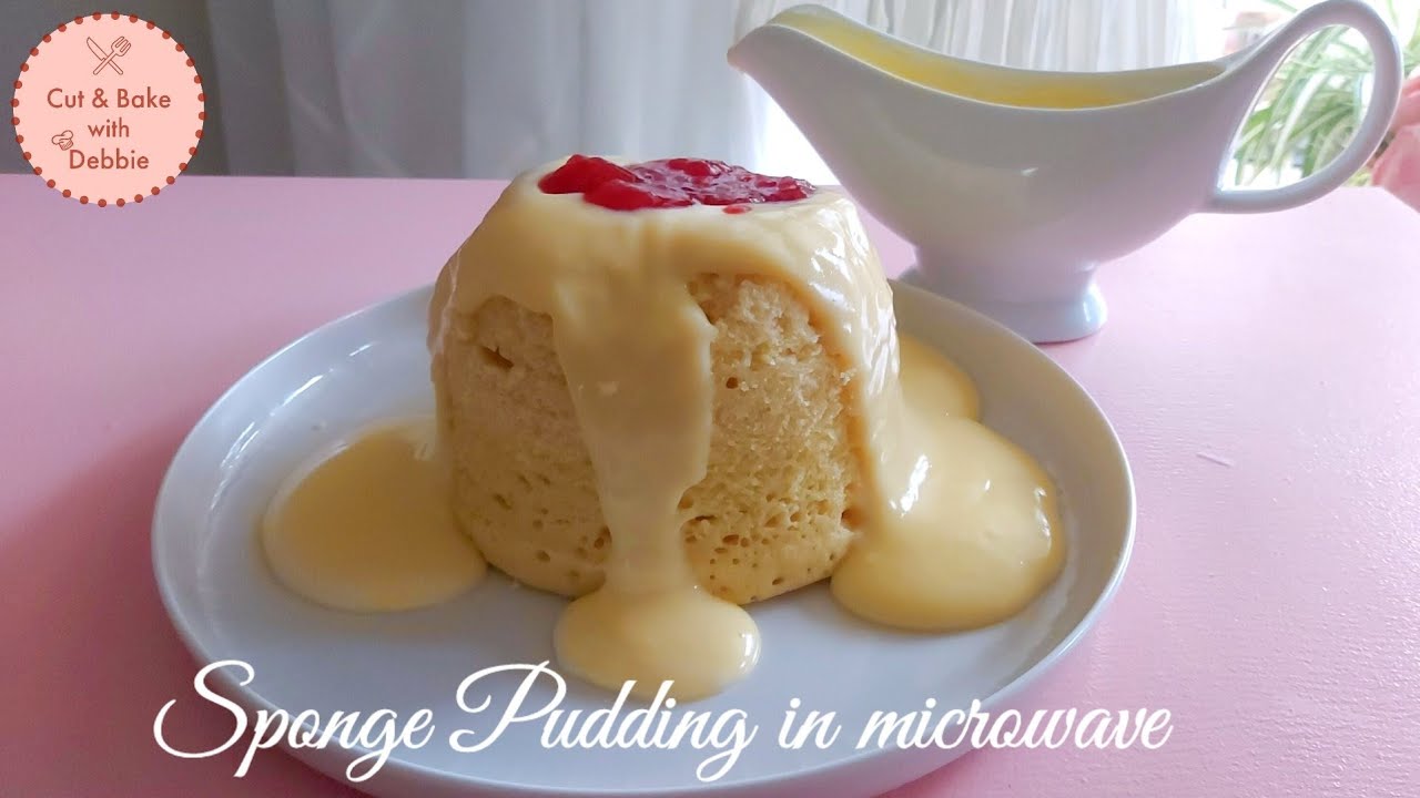 Sponge Pudding in Microwave | Easy Sponge Pudding with Hot Custard ...