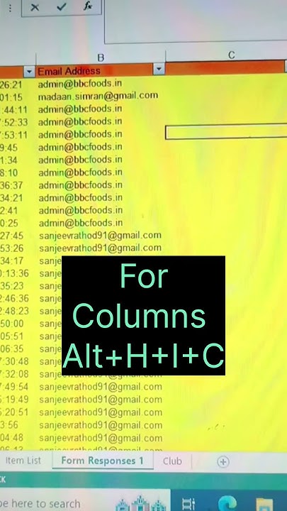 How To Add Rows And Columns In Excell Sheet With Short Keys Yt Exceltips Youtube