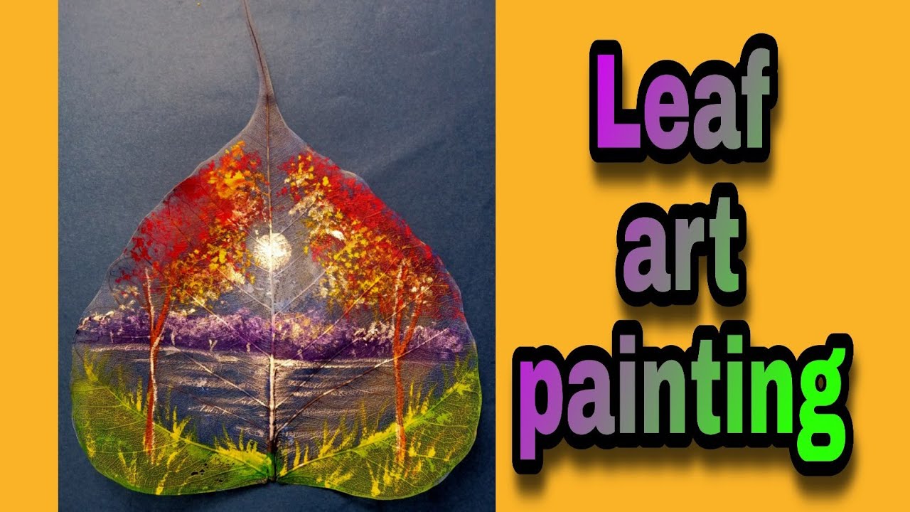 Leaf painting | leaf art painting Acrylic paint on leaf | how to paint ...