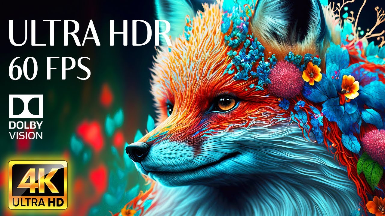 4K HDR 60fps Dolby Vision with Animal Sounds & Calming Music (Colorful ...