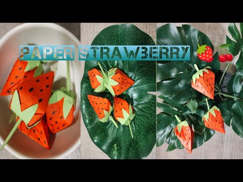How To Make Paper Strawberry/How To Make Strawberry Paper Craft/5012 ...