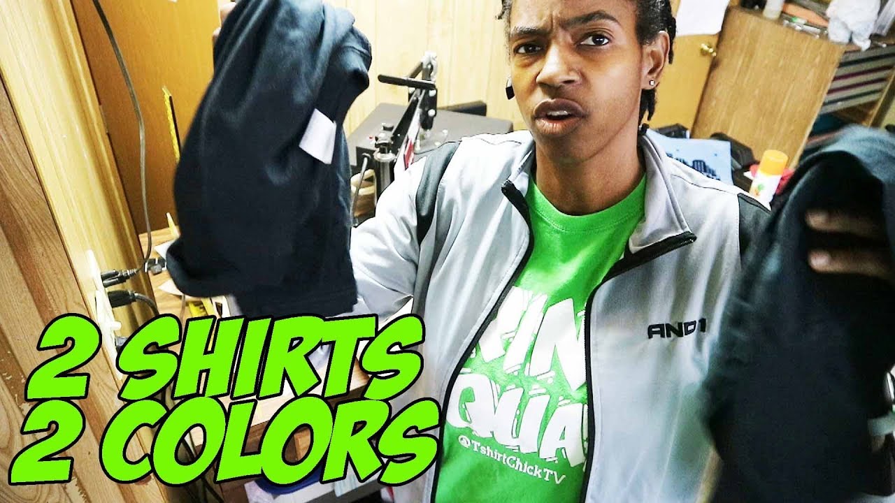 Printing Two 2 Color T-shirt Designs - YouTube