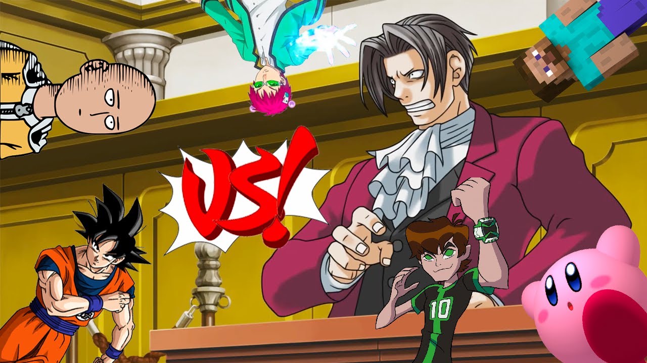 Ace Attorney, but it's Goku vs Saitama vs Steve vs Kirby vs Saiki vs Ben 10 vs... | objection ...