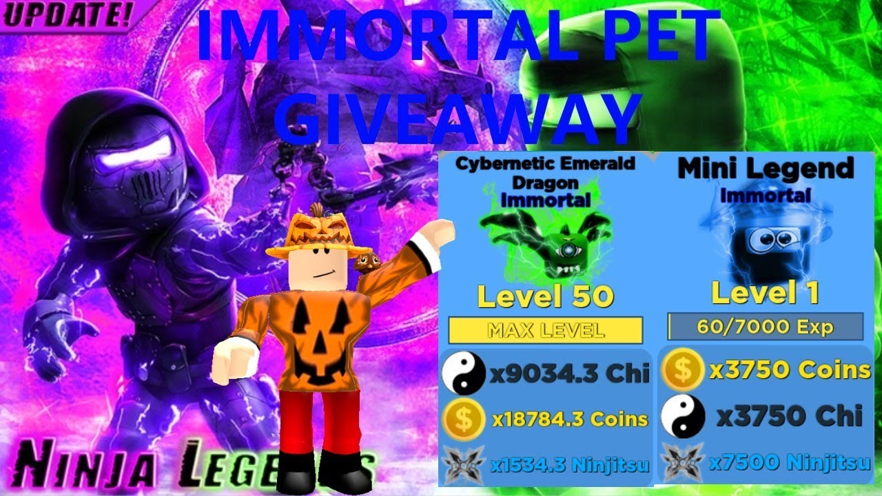 🔴Roblox Ninja Legends || Free IMMORAL pets || Immortal pet giveaway ...