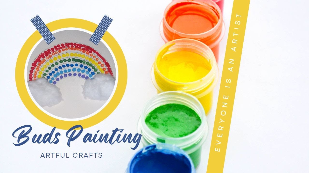 Rainbow by Cotton bud painting / Cotton bud printing for kids| Artful ...