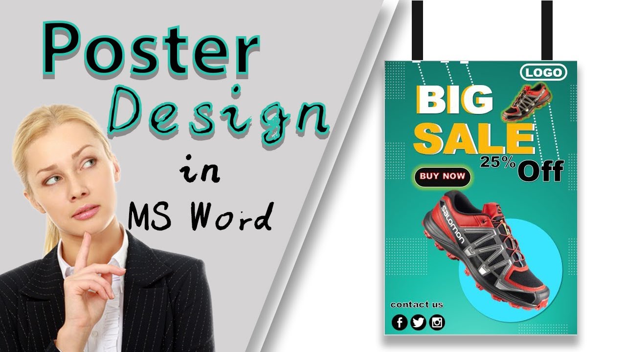 Poster Design Tutorial: How to Make a Brand Poster design In MS Word ...