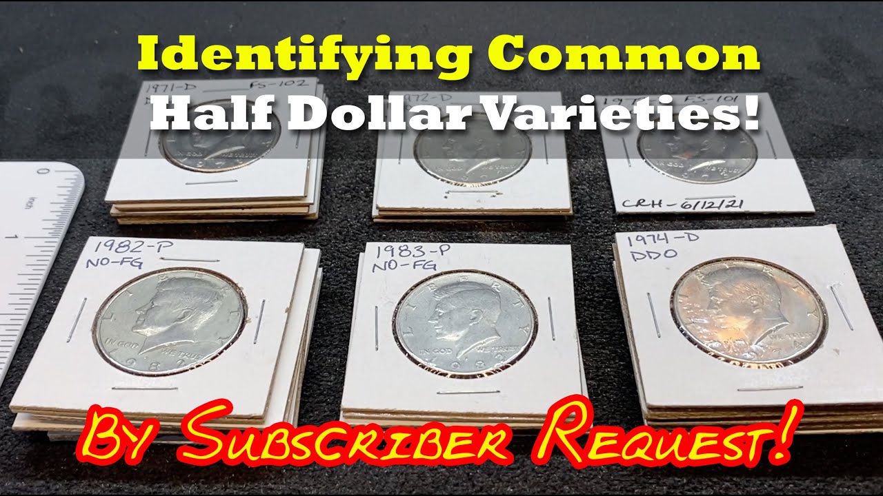 CoinRollHunting 101 - Identifying Common Half Dollar Varieties - YouTube