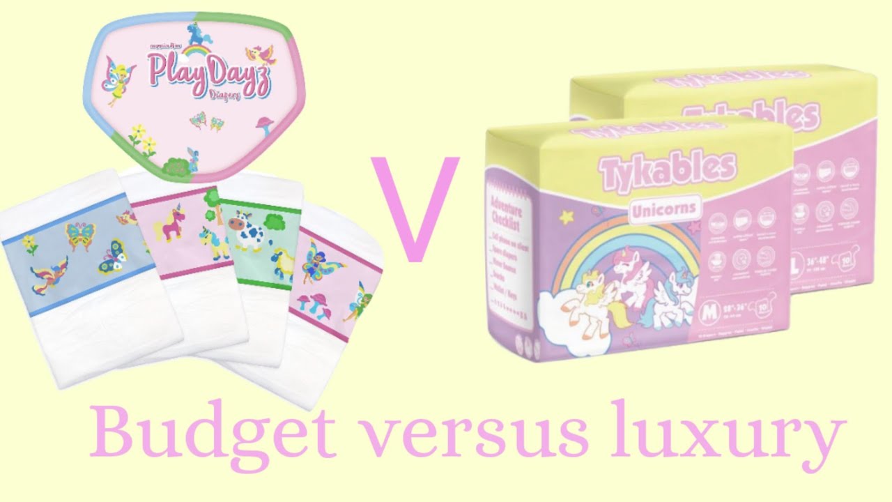 Budget ABDL diapers versus luxury ABDL diapers - Tykables Unicorn and ...