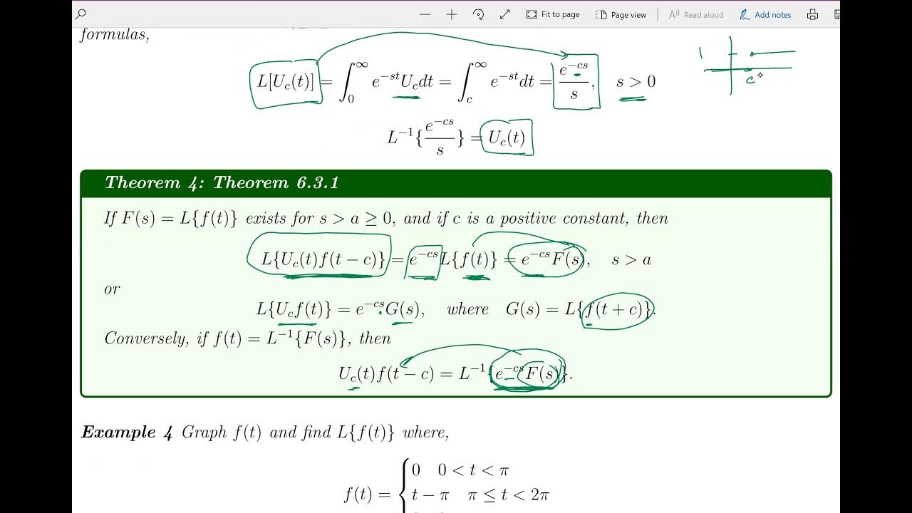 DFQ - Section 6.3: Introduction to the Laplace Transform of Step ...