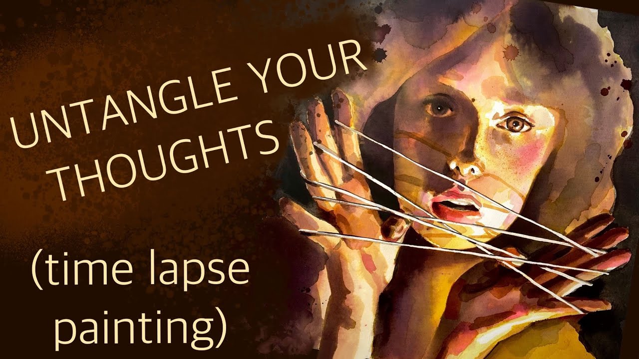 Untangle your thoughts / Watercolor time lapse painting - YouTube