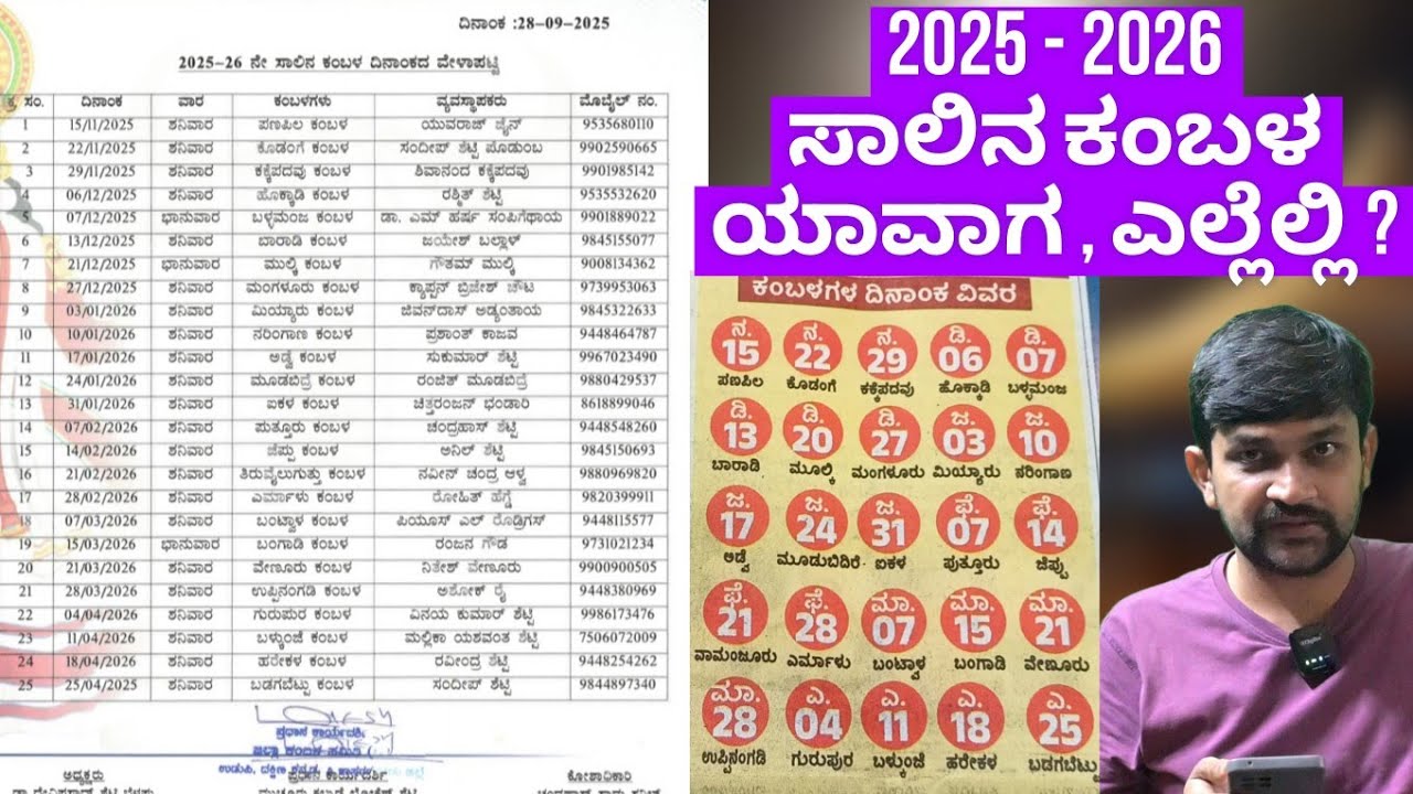 2025 - 2026 ಸಾಲಿನ ಕಂಬಳ ಯಾವಾಗ , ಎಲ್ಲೆಲ್ಲಿ ?🔥 | Kambala 2025 - 2026 time ...