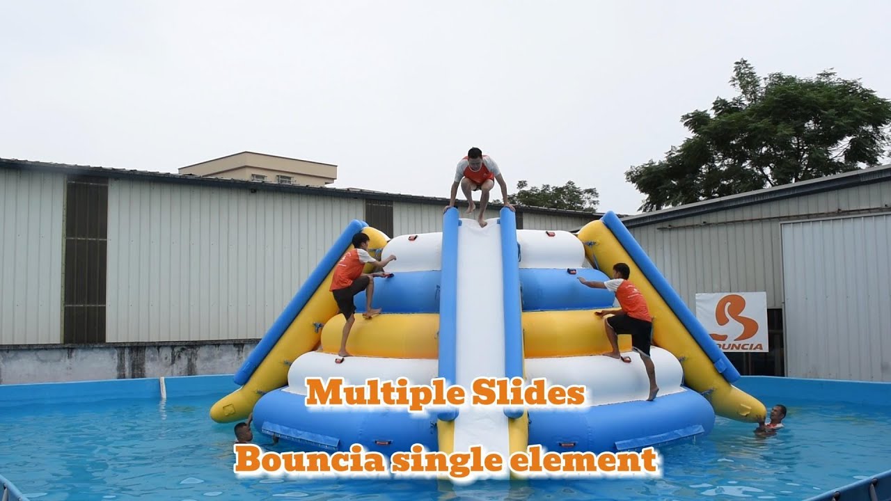 Bouncia Single Floating Water Park Elements - Multiple Slides - YouTube