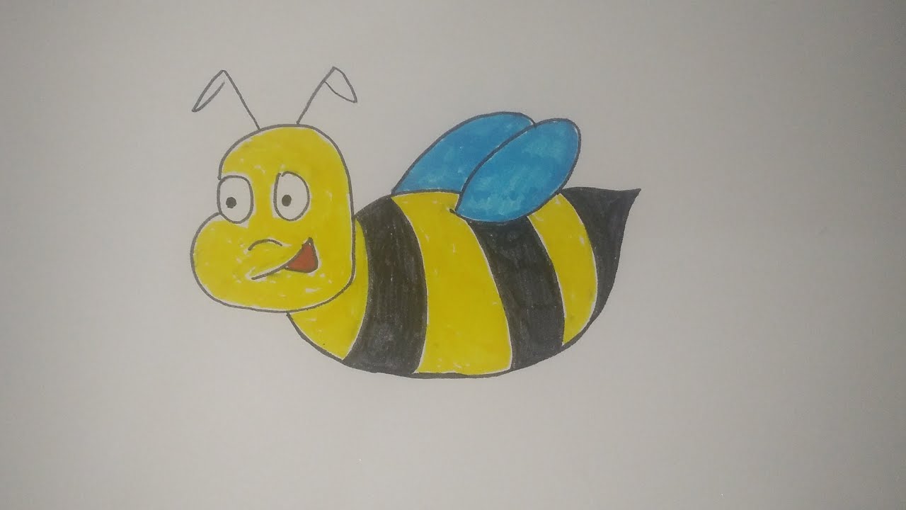 How to draw a Bee🐝|| cara menggambar Lebah|| Super Easy|| SVS Art Kids ...