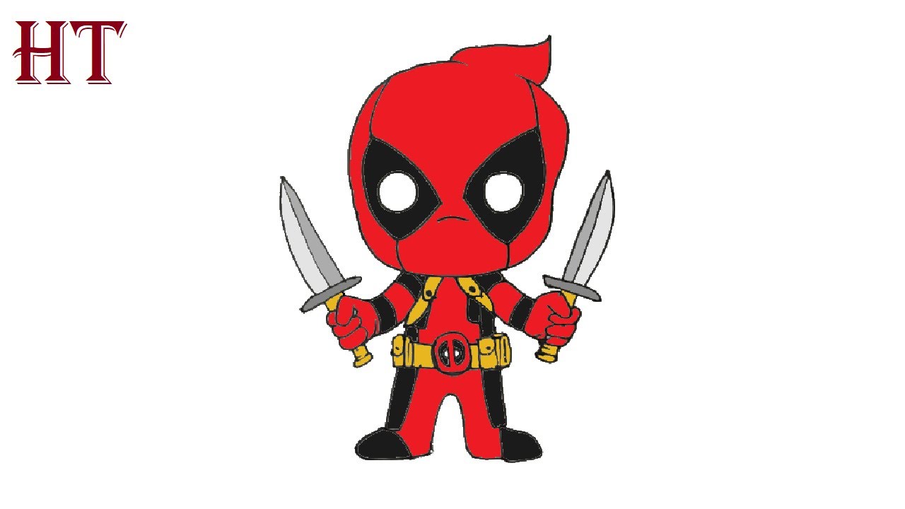 How to draw Chibi Deadpool Step by Step || Cute Deadpool Drawing easy ...