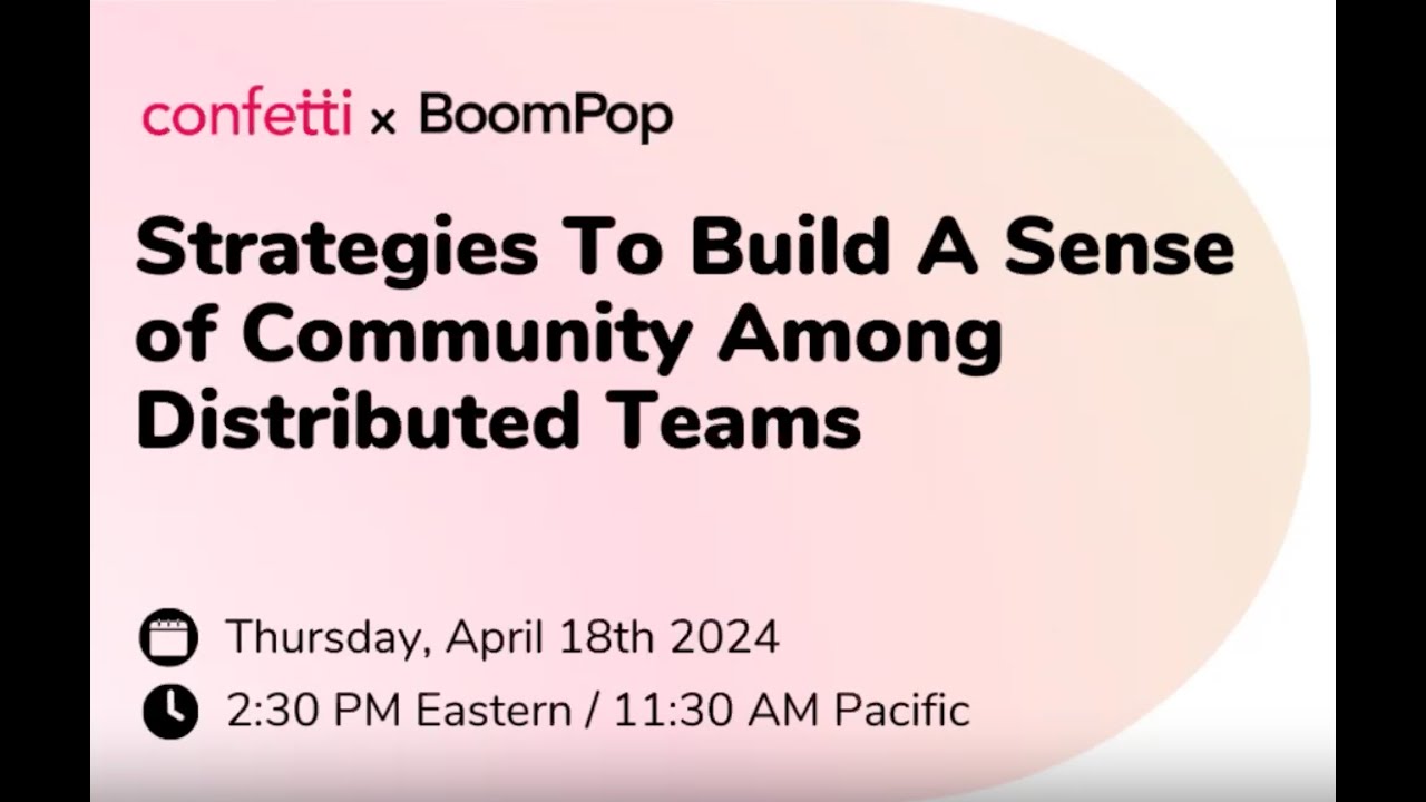 Strategies to Build a Sense of Community Among Distributed Teams - YouTube