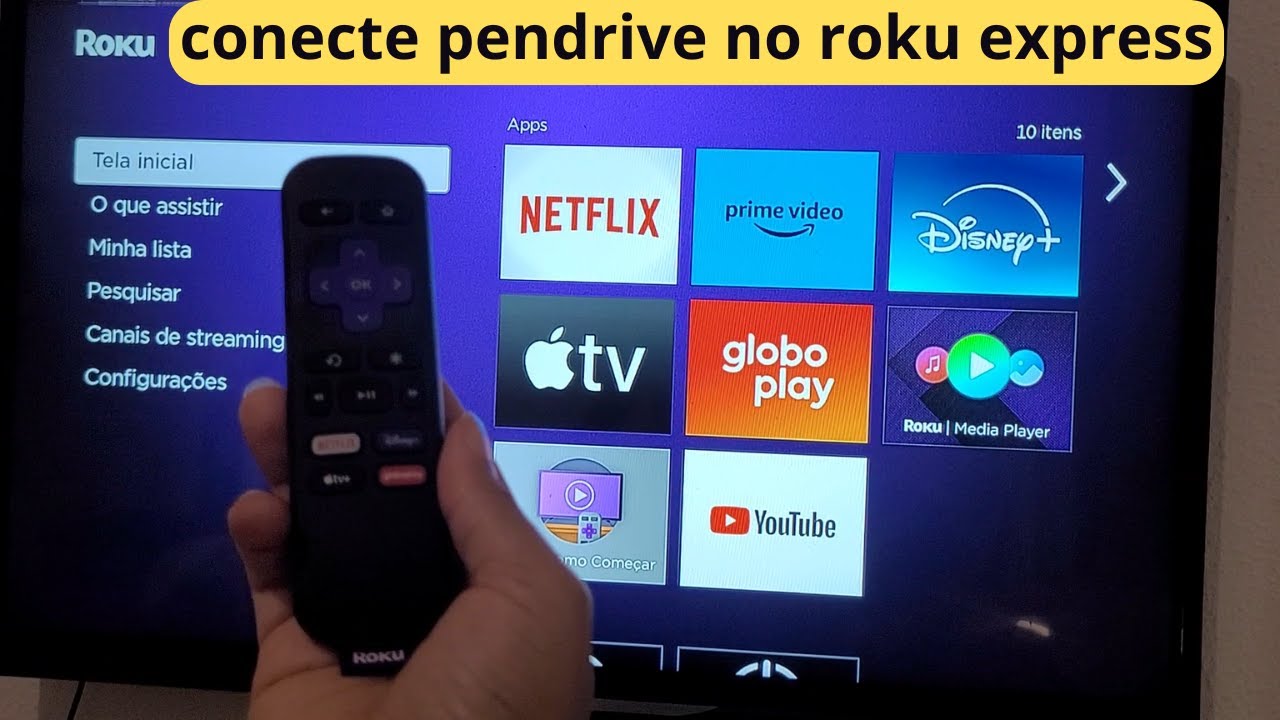 como colocar pendrive no roku express usb músicas vídeos fotos - YouTube