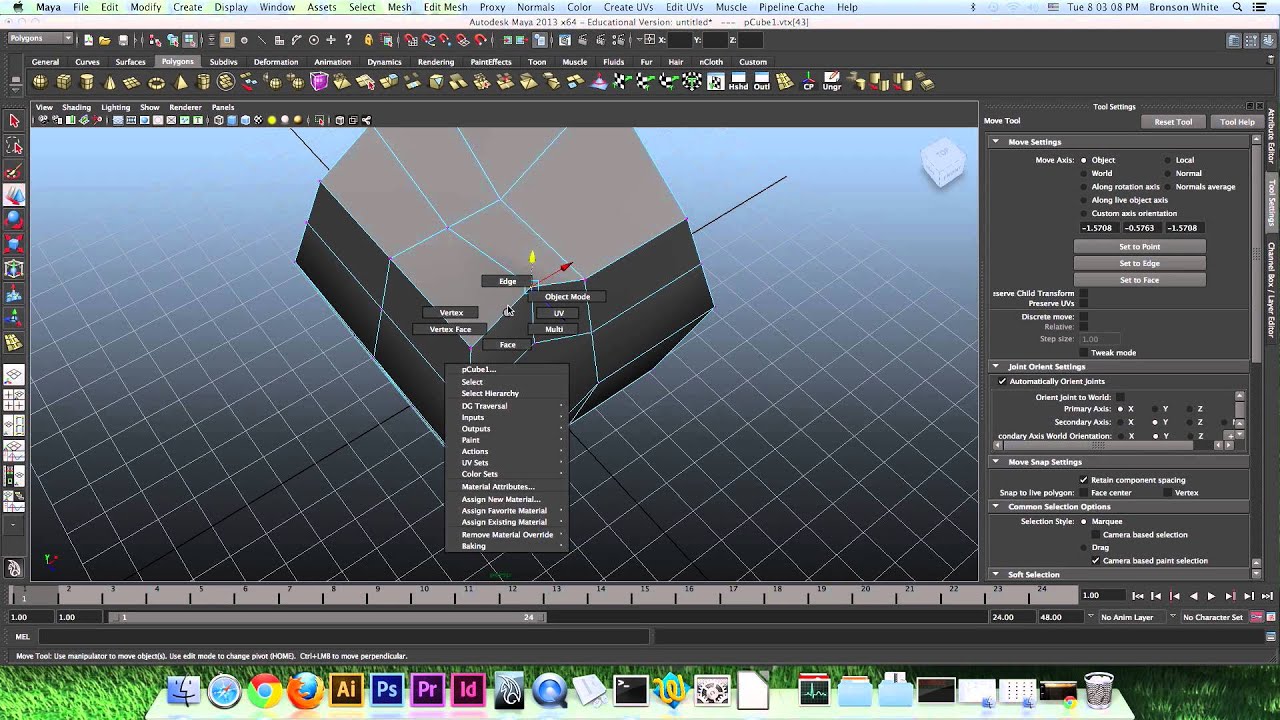 CIT VT3600 Maya Tutorials - 19 Interactive Split & Edge Loop Tools - YouTube