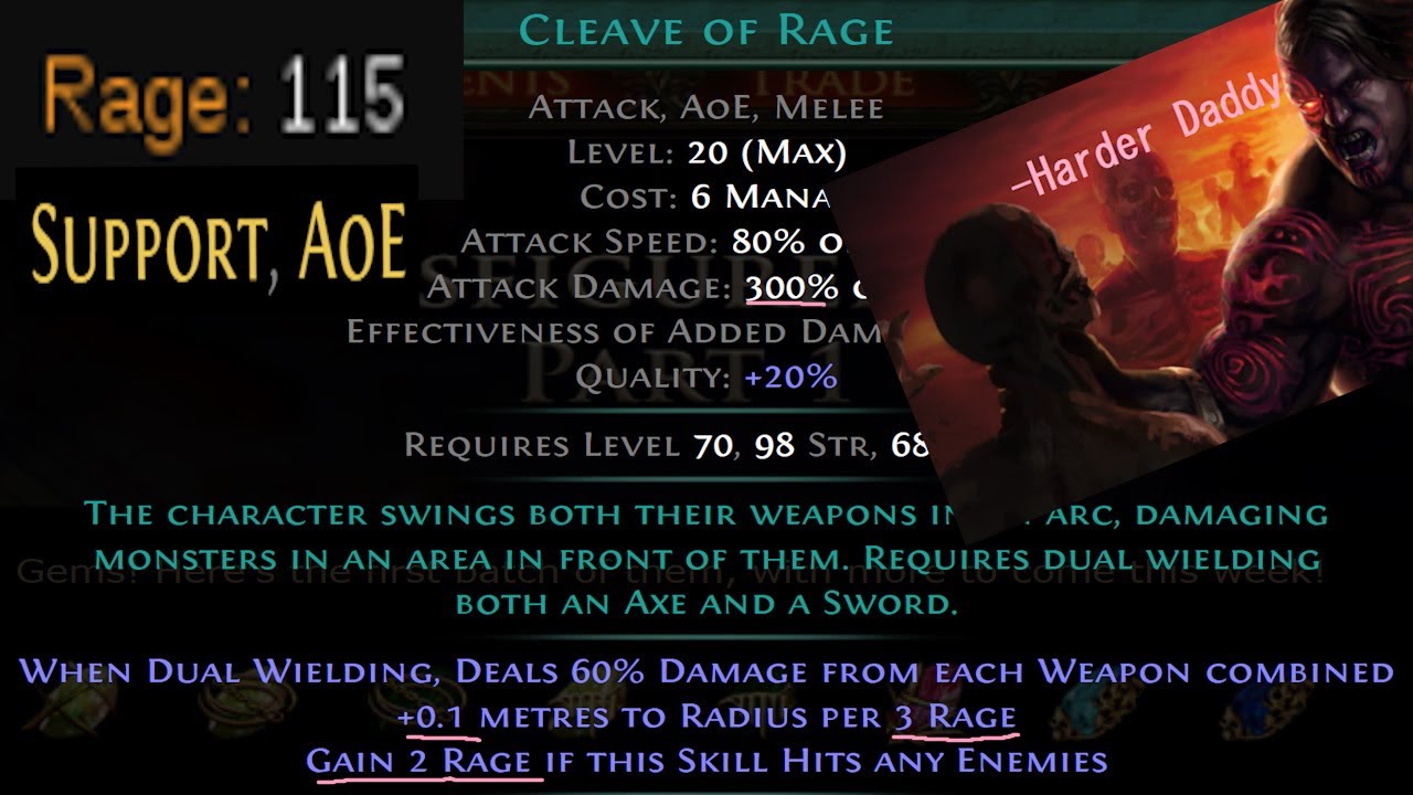 GGG Made the Cleave AOE MEME a reality...my 3.23 Starter Rage Cleave - YouTube