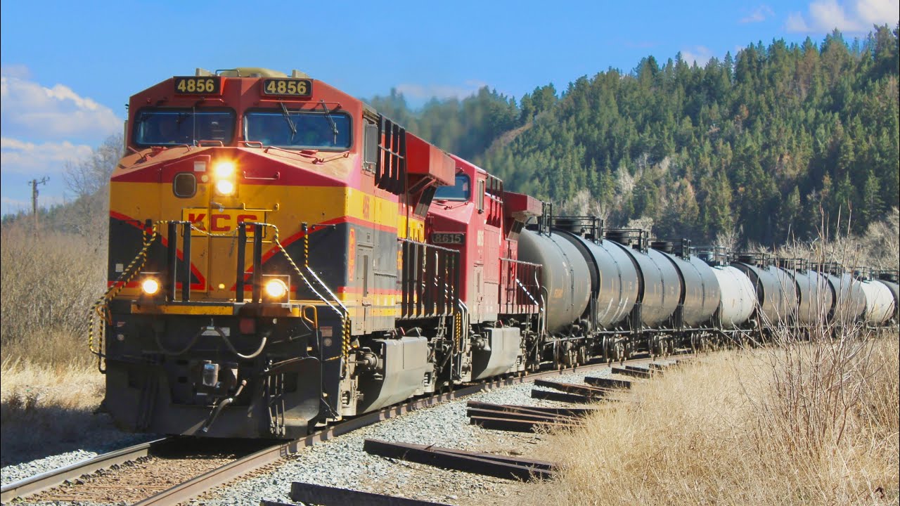 RARE! KCS 4856 leads CP Mix freight train Westbound at Edworthy Park on the Laggan subdivision ...