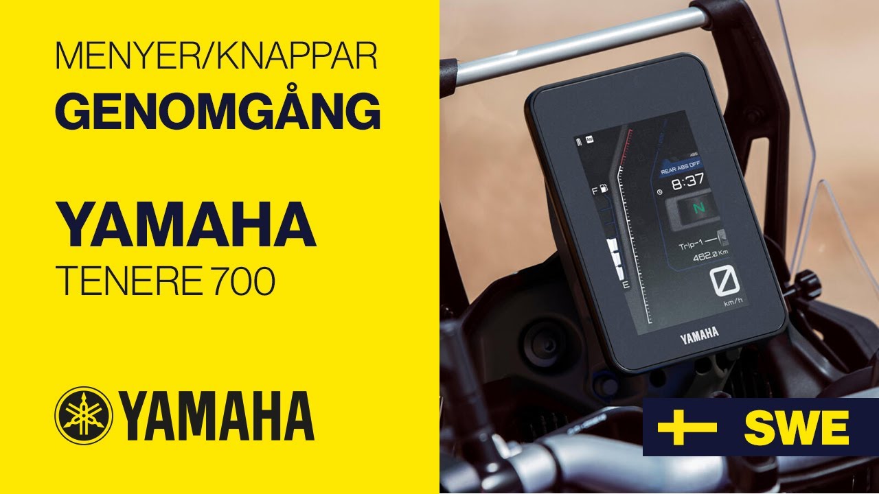 Yamaha Tenere 700 display & meny genomgång - YouTube