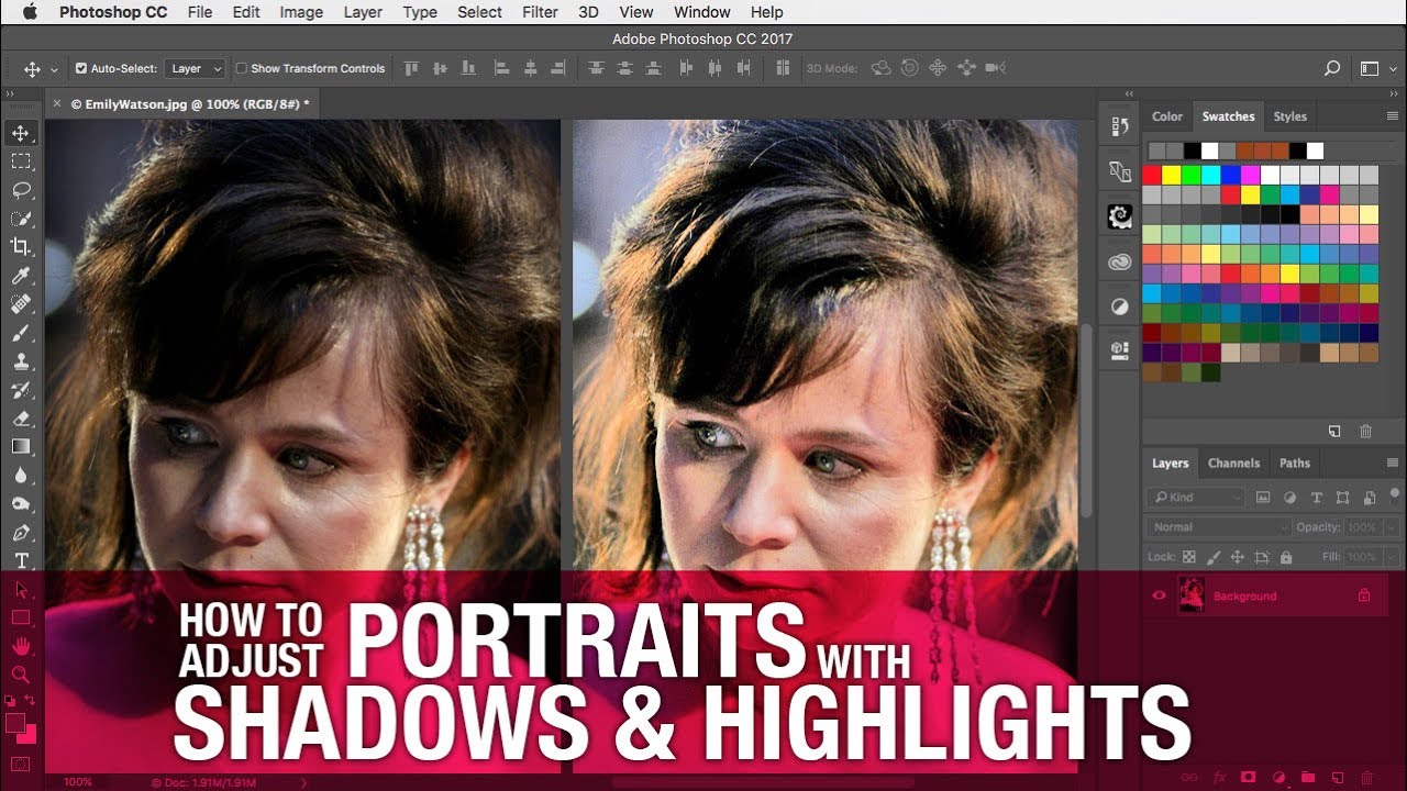 How to adjust shadows on portraits - YouTube