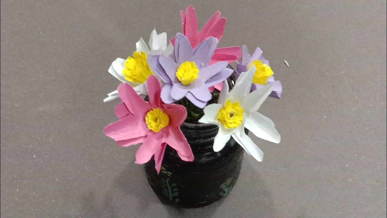 Colourful Daisy || DIY Paper Daisy || Flower Making - YouTube