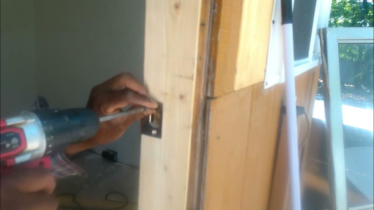 How To Cut A Hole And Install Door Latch Plate YouTube how-to-cut-a-hole-and-install-door-latch-plate-youtube