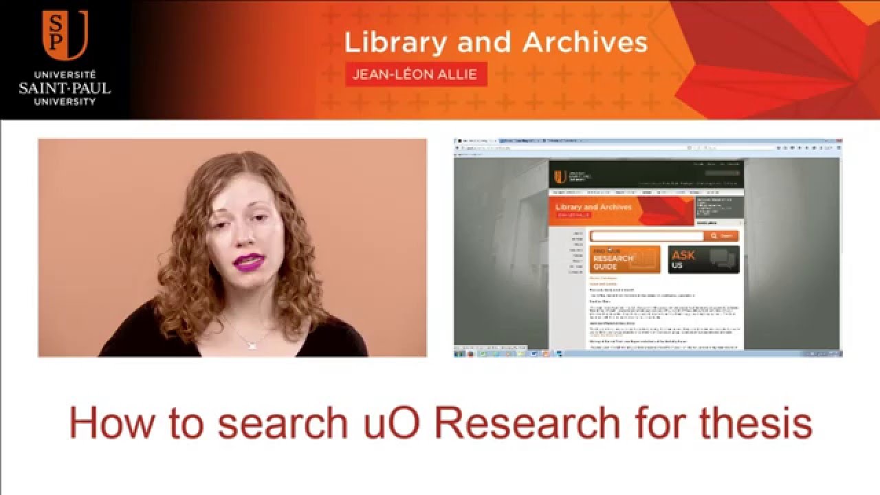 How to Search uO Research for Thesis - YouTube