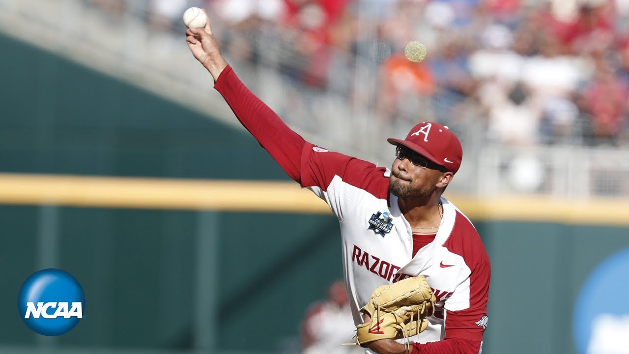 Isaiah Campbell strikes out 10 for Arkansas | 2019 CWS - YouTube