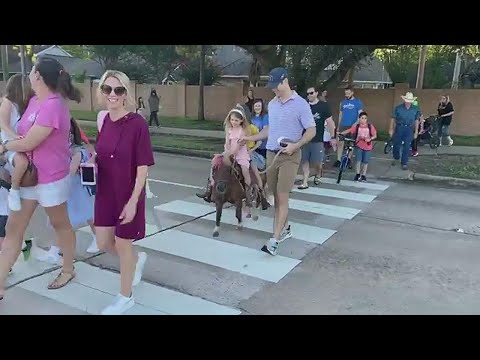Only in Texas! Katy kids ride miniature horse to school