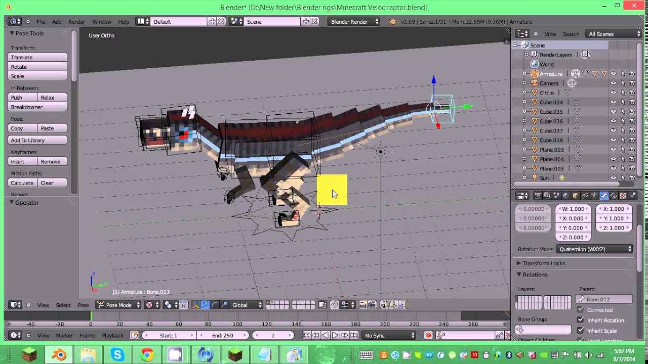 Minecraft Raptor Rig For Blender - YouTube