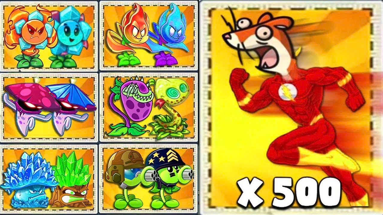 PVZ 2 Random 50 Team Plants VS 500 Animal Zombies - How Many Team Plant ...