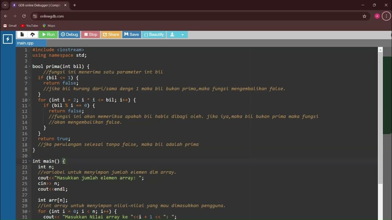 Tugas rekursif dan sub program bilangan prima. - YouTube