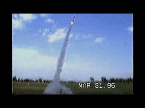Aerobee model rocket launch on an F motor - YouTube