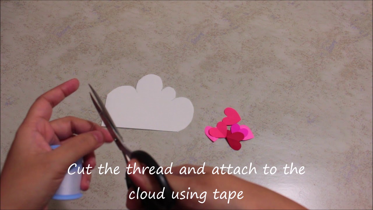 Cloud shape kids Valentines card for school - YouTube