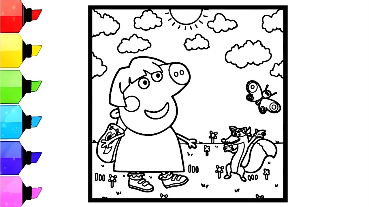 Peppa Pig Drawing, Painting and Coloring Pages for Kids, Toddlers ...