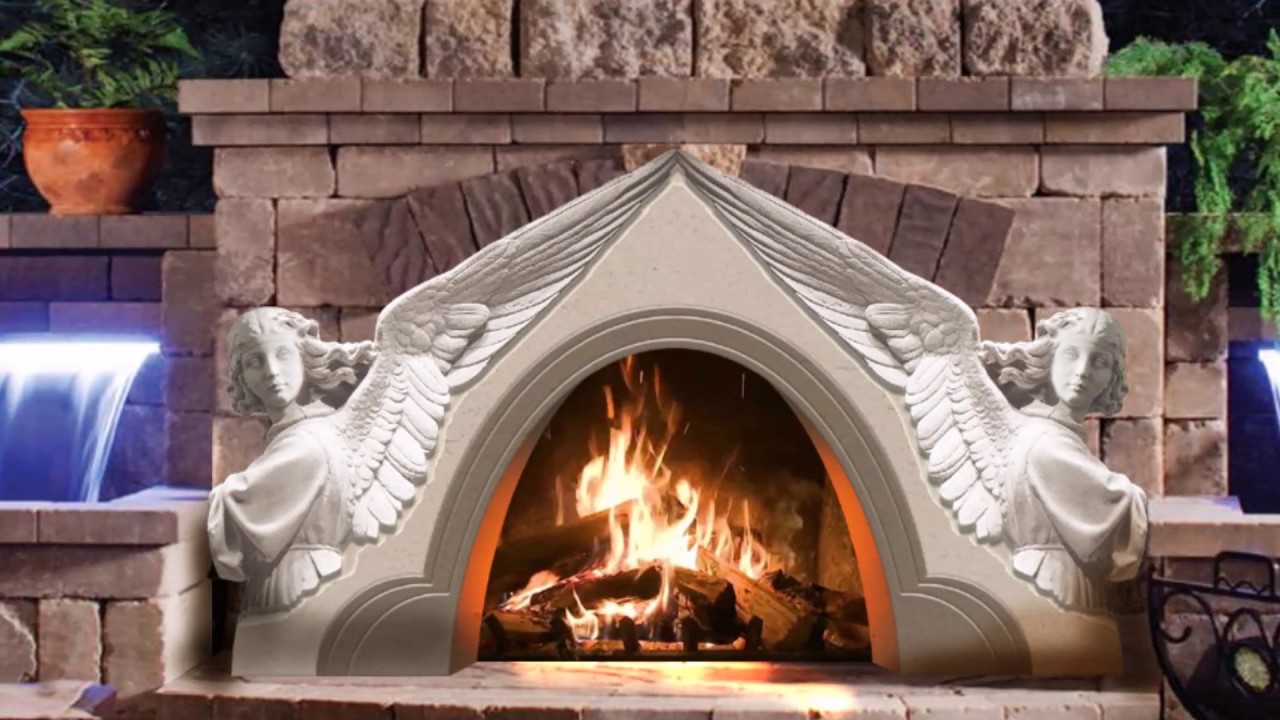 Well-Formed Marble Angel Fireplace Mantel - YouTube