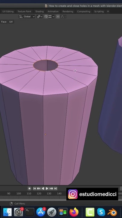 Use merge at center to close a hole in Blender - YouTube